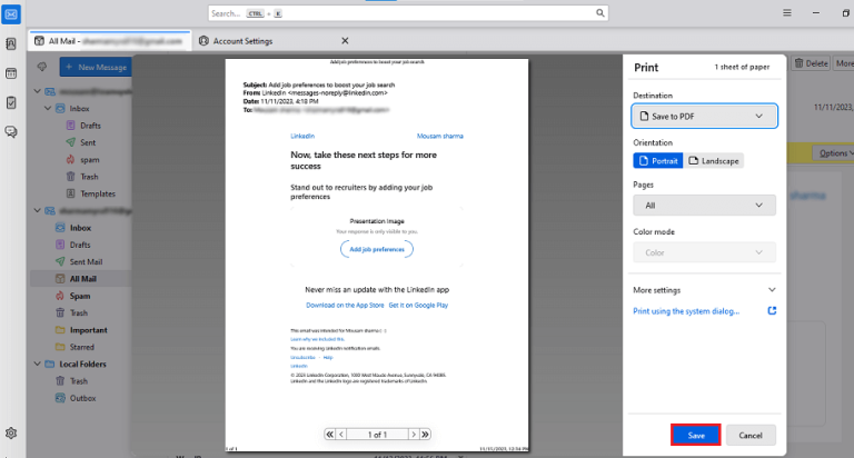 How to Print Thunderbird Emails With Attachments?