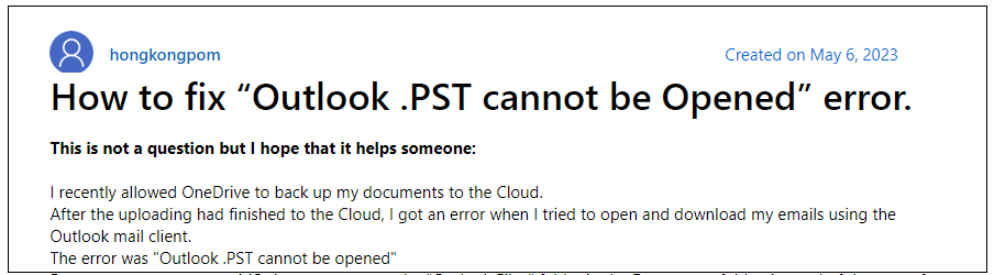 How to Fix "Unable to Open PST File in Outlook"?
