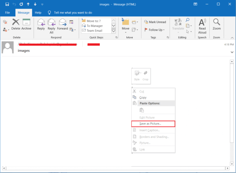 How To Extract Embedded Images From Outlook Email