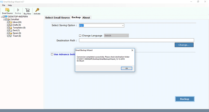 Zoho Mail Backup Tool - Export Zoho Emails to PST, Gmail, Office 365